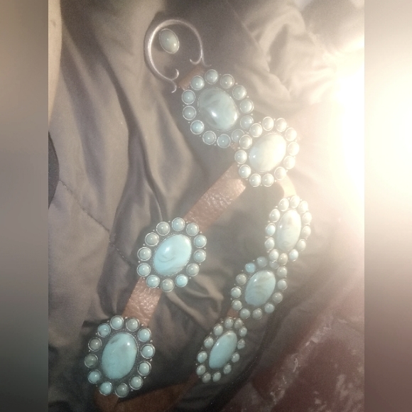 Sundance | Accessories | Sundance Turquoise Studded Medallion Belt ...